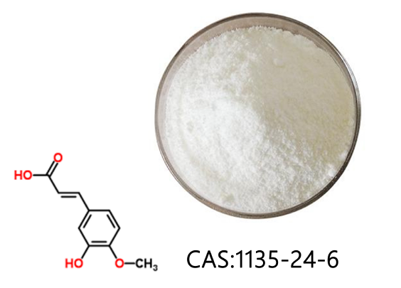 Trans Ferulic Acid Cosmetics Grade white powder Rice Bran Extract HPLC ...